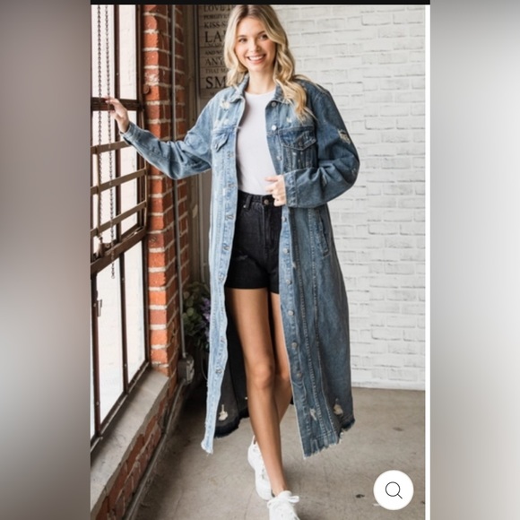Jackets & Coats | Jaded Gypsy Distressed Long Denim Jacket | Poshmark